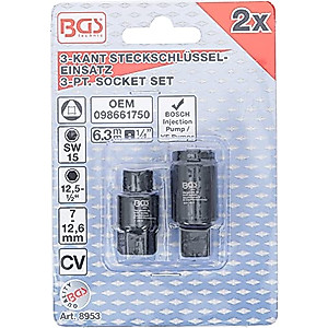 BGS 8953 | Sockets for Bosch Injection Pumps | 3-pt | 7/12.6 mm