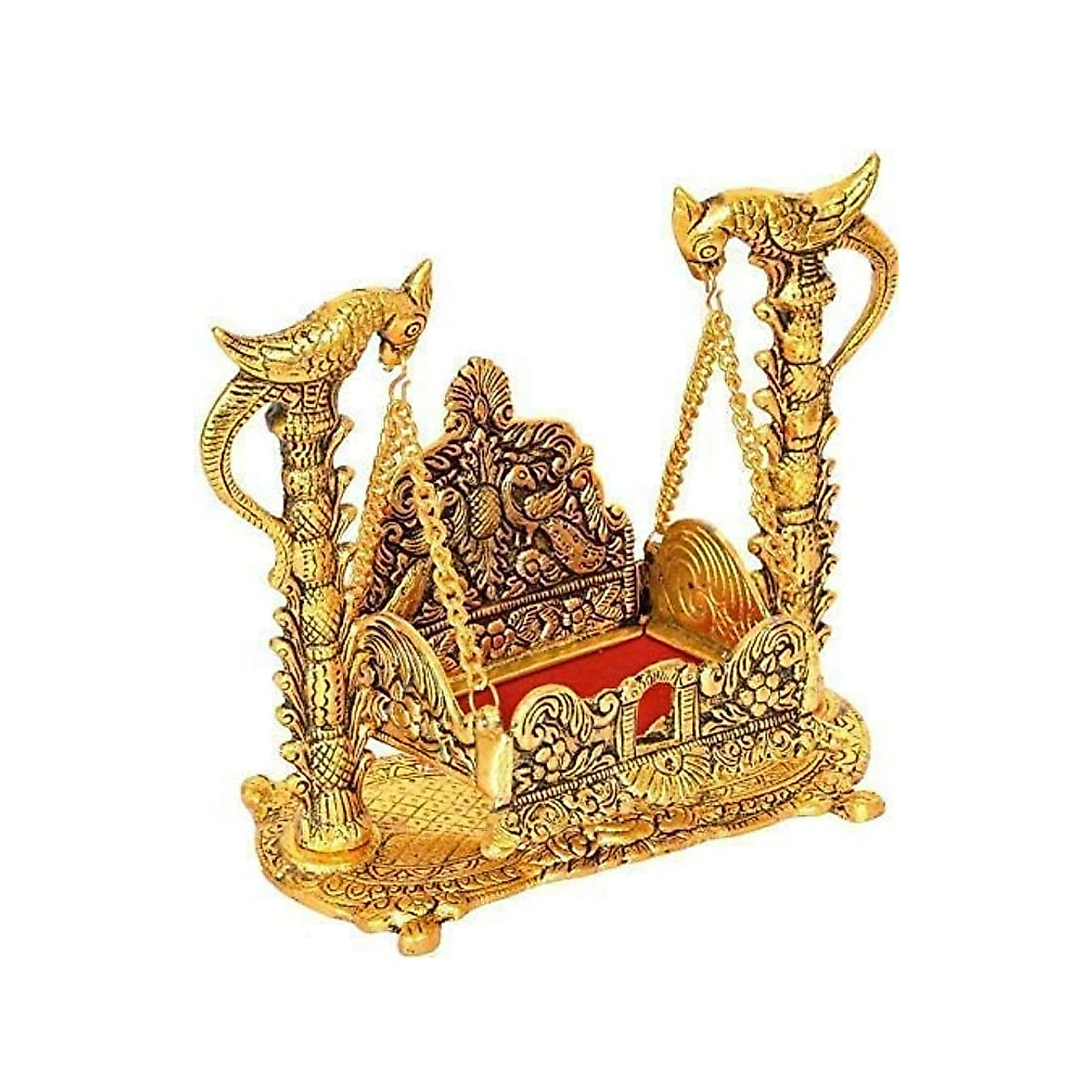 Metal laddu Gopal Jhula for Krishna jhula Krishna Palana Metal Krishna palna (Gold_ 17.78 × 9.5 × 17.14 cm)