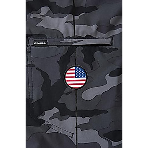 O'NEILL Men's GI Jack 21 Inch Boardshorts - Quick Dry Swim Trunks for Men with Stretch Fabric and Pockets,Black Camo-42