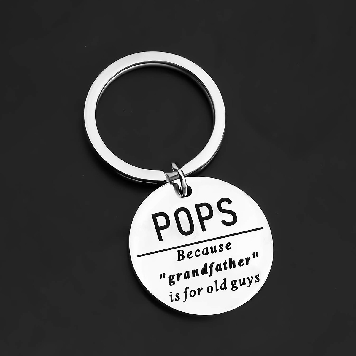 TIIMG Pops Keychain Grandfather Gift Grandpa Birthday Gift Grandfather Gift from Grandkids (Pops old guys)