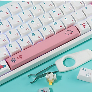 BOYI WK68 Hot Swappable RGB Mechanical Keyboard,Wireless Bluetooth 5.0/2.4G/Wired Type-C Tri-Mode PBT Sublimation Keycaps 65% Gaming Keyboard(Gateron Yellow Switch,Weather Theme XDA Keycaps)