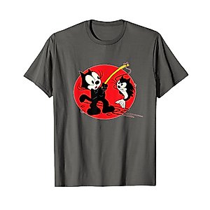 Felix Cat Cartoon Fishing Cat Fish Looks Like Felix Vintage T-Shirt