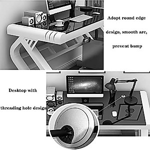 ZYCSKTL Desk Computer Table Modern Large Office Desk,Study Room Tempered Glass Desk, Bedroom Simple Writing Desk, Desktop Home Computer Desk, Easy to Install (Color : Pink, Size : 120 * 60 * 75cm)