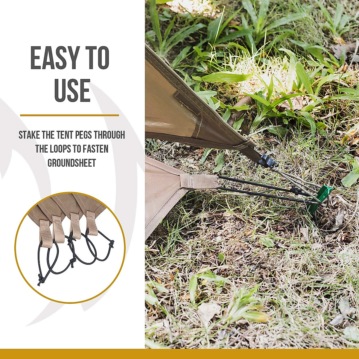 OneTigris Waterproof Tent Footprint, 81" x 65"