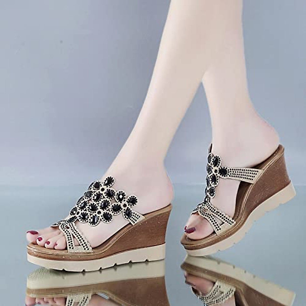 Women'Sandanls Thick Chunky Heeled Slippers Buckle Open Toe Lazy Slip On Female Casual Shoes for Summer Ankle Strap Battle Outdoor Dress Wide Feet Trendy Non Slip Wide fluffy tennis F41-Orange