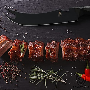 DALSTRONG BBQ Pitmaster & Meat Knife - 9 inch - Shadow Black Series - Black Titanium Nitride Coated - High Carbon - 7CR17MOV-X Vacuum Treated Steel - Razor Sharp Kitchen Knife - Sheath - NSF Certified