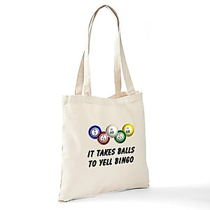 CafePress Balls To Bingo Tote Bag Natural Canvas Tote Bag, Reusable Shopping Bag
