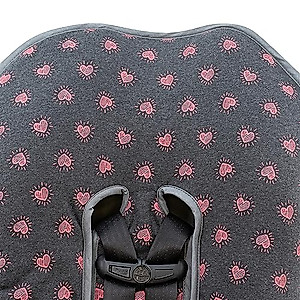JYOKO Kids Universal Padded Cover Liner for Baby car seat Gr 0/100% Cotton Made (Compatible with Maxi COSI, Chicco, Mico, Evenflo, Mesa, Britax and More) (Fluor Heart)