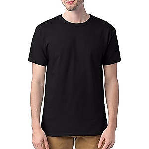 Hanes mens Essentials Short Sleeve T-shirt Value Pack (4-pack) athletic t shirts, Black, Large US