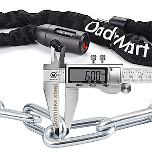 DadyMart Bike Chain Lock, 6mm Thick Security Chain Lock Bike Lock Heavy Duty Anti Theft Bike Locks with Keys, Bicycle Chain Lock for Motorcycle, Gate, Fence