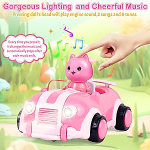 Wrystte Remote Control Car for Girls,Toys for 2 3 4 5 6 7 Year Old Girls,Toy Cars for Girls Age 3+,Fast My First Mini RC Car for Kids with Light & Music Christmas Birthday Gifts for Toddler Girls Pink