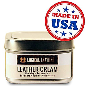 Natural Waterproofing Leather Cream for Boots, Sofa, Purses, Shoes, Furniture, Auto Upholstery - pH Balanced, Non-Toxic Gentle - 8 oz.