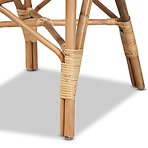 bali & pari Sheraton Modern and Contemporary Light Honey Rattan Dining Chair