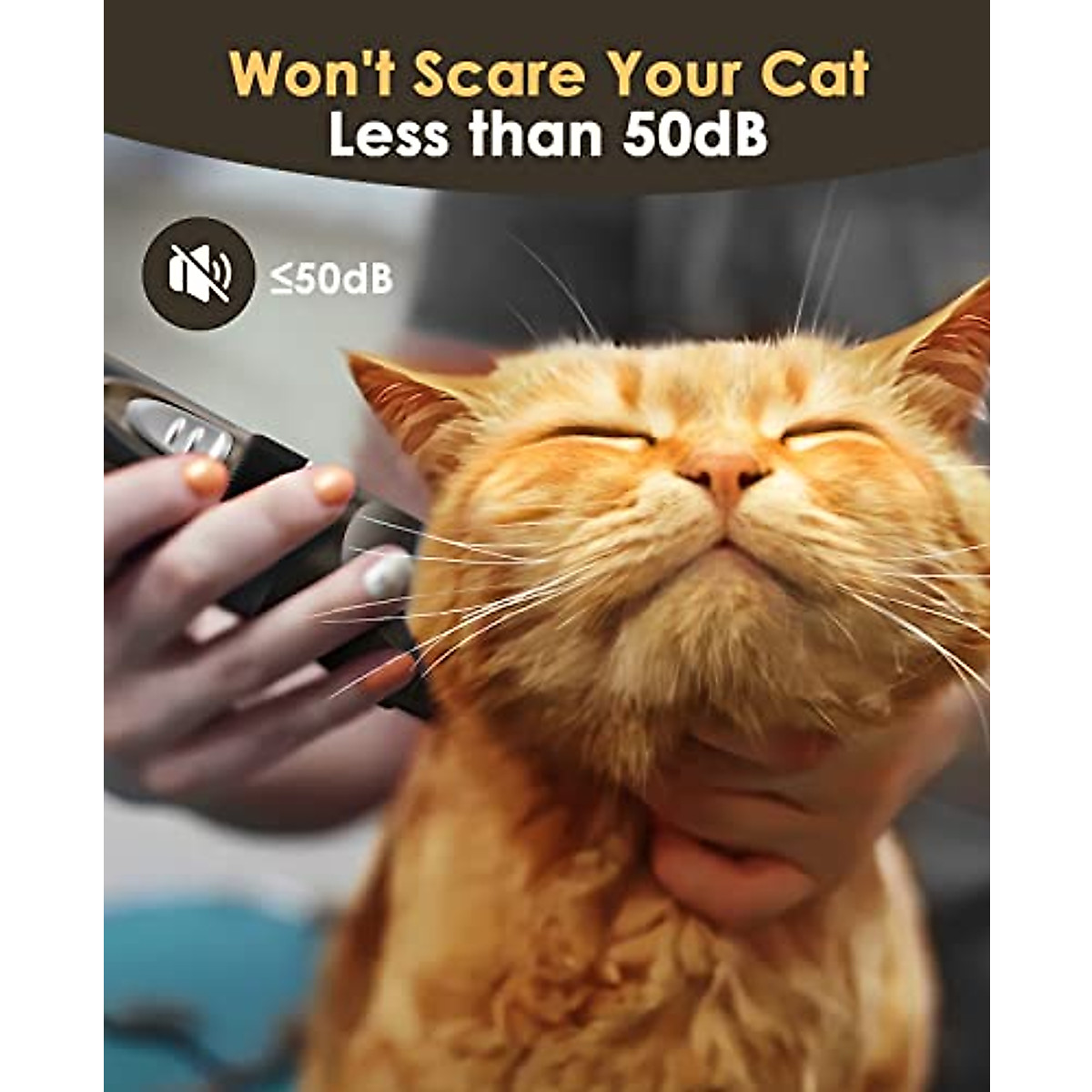 oneisall Cat Grooming Clippers for Matted Hair, 2-Speed Cat Grooming Kit Cordless Low Noise Pet Hair Clipper Trimmer for Dogs Cats Animals (Gray)