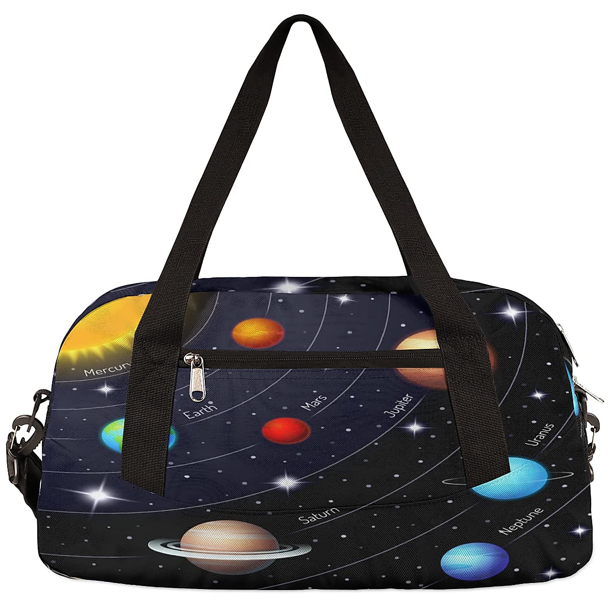 Universe Galaxy Solar System Kids Duffel Bags for Boys Girls Small Carry On Travel Weekender Overnight Bag Dance Bag Sports Gym Bag Ballet Bag Gymnastics Bag for School Practice Little Girls Boys