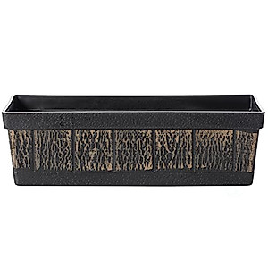 Gardenised Outdoor and Indoor Rectangle Trough Plastic Planter Box, Vegetables or Flower Planting Pot, Brown Small