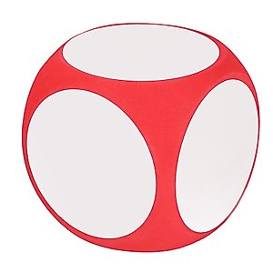 Alomejor Dry Erase Dice Cubic, Portable Cleanable Write On Wipe Off Dice for Kids Teaching (Red)