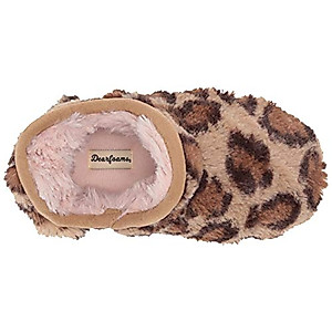 Dearfoams unisex child Charlotte Furry Bootie Slipper, Leopard, 13 Big Kid US