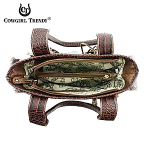 Cowgirl Trendy Western Style Concealed Carry Country Fringe Purse Handbag Shoulder Bag Wallet Set Brown