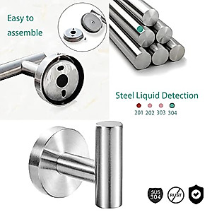 Lagita Bathroom Hooks Towel Hooks for Bathrooms Towel Hook Heavy Duty Door Hanger 4 Pack for Bathroom Bedroom Kitchen Hotel Pool, Silver