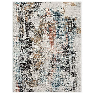 Home Dynamix The Spruce Summer Rain Modern Abstract Area Rug, Gray/Blue/Rust, 7'10"x10'2" Rectangle