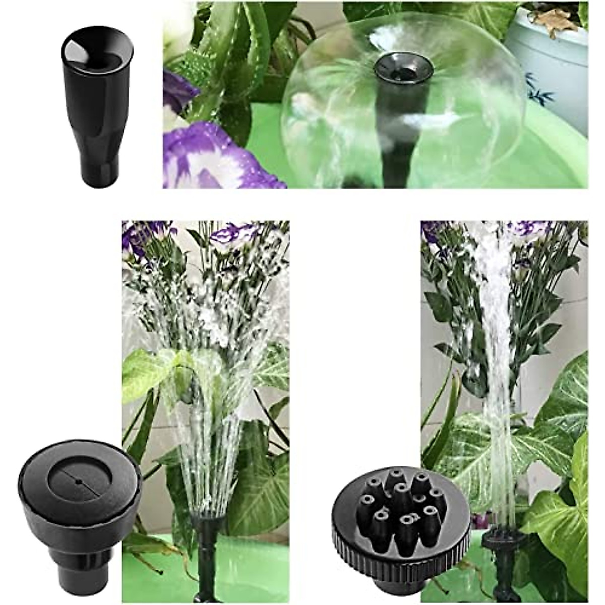 Saim Fountain Nozzle Kit,Water Fountain Spray Head Kit for Garden, Set of 8 pieces, Large