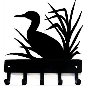 The Metal Peddler Loon Key Rack Hanger - Small 6 inch wide - Made in USA; Wall Mount