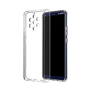 Nokia 9 PureView 128GB GSM Unlocked Android 9.0 Pie Smartphone, 5.99" QHD+ Display, Qi Wireless Charging, 5X 12 MP Camera Array & UHD 4k HDR (Midnight Blue) + Clear Case Bundle