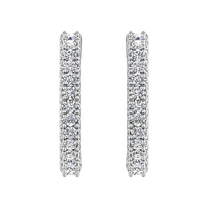 1/4 Carat Diamond Hoop Earrings in 10K White Gold