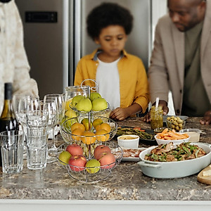 Milageto Detachable Metal Wire Fruit Bowl Banana Hanger for Bathroom Home