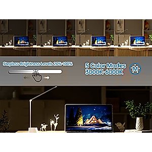 Ambertronix Rechargeable Cordless LED Desk Lamp, 5 Brightness & 5 Lighting Modes, USB Charging Port, Portable, Dimmable, Touch Control, Auto Timer (White)