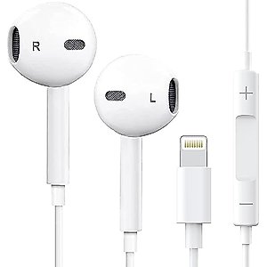 iPhone Earbuds Headphones with Lightning Connector [MFi Certified] Built-in Microphone & Volume Control, Noise Isolating Wired Earphones for iPhone 14/13/12/11/XR/XS/X/8/7/SE, Support All iOS