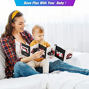 Baby Soft Book Cloth Books, Touch and Feel Books Early Education Toys for Babies, Infant Books Bath Book Tummy-Time Christmas Toys Gifts for 0-3 3-6 6-12 12-18 Months 1-2 Year Old Boys Girls