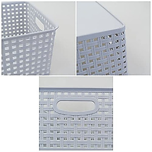 Rinboat Medium Plastic Storage Baskets with Handle, 4 Packs, G