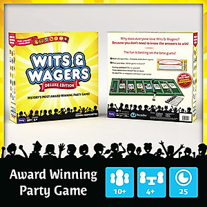 North Star Games Wits & Wagers Deluxe Board Game Award Winning Trivia Game - 4+ Players - Ultimate Party Game for Family, Teens and Adults.