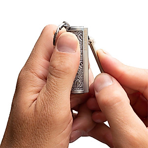 SURVIVE Permanent Match Metal, 2 Pack, Reusable Survival Fire Starter Lighter, Emergency Waterproof Keychain Striker Stick Kit