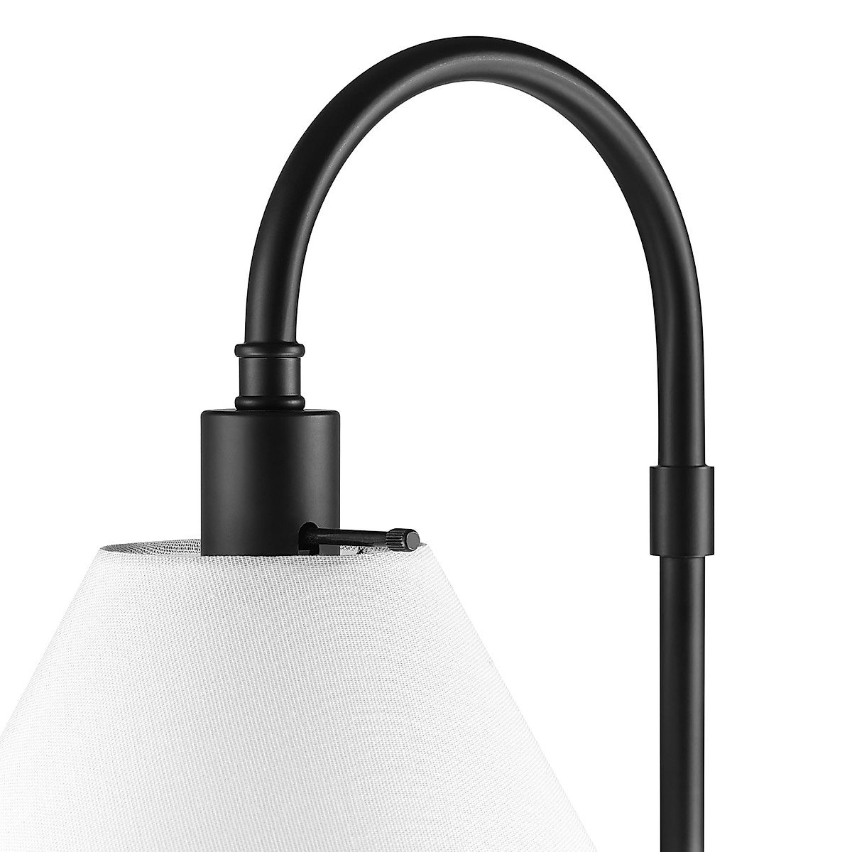 Globe Electric 67397 Barden 58" Floor Lamp, Black, Dark Gray Velvet Shade, On/Off Socket Rotary Switch