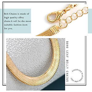 Cosydays Boho Belly Chain Gold Snake Body Chain Beach Chain Bikini Waist Party Sexy Body Chain Jewelry for Women and Girls