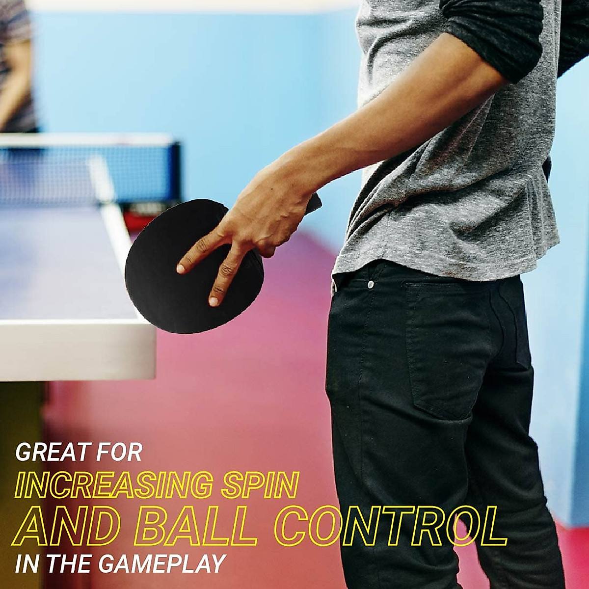 Killerspin Impact D5 Ping Pong Paddle, Table Tennis Racket, Table Tennis Equipment for Intermediates, Table Tennis Paddle with Wood Blade, Black