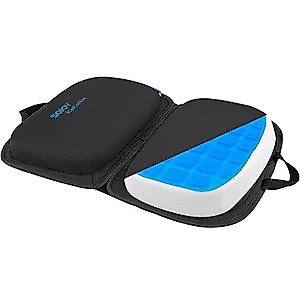 Sojoy iGelComfort 3 in 1 Foldable Gel Seat Cushion Featured with Memory Foam (A Must-Have Travel Cushion! Smart, Easy Travel Cushion) (Size: 18.5“ x 15" x 2")