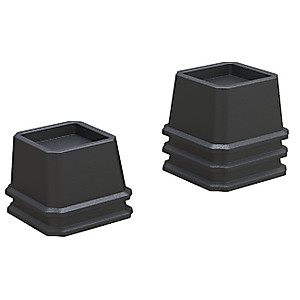 Whynonap Bed Risers 2 Inch Heavy Duty Bed Elevators, Set of 6 Lifts Up 2000 lbs Furniture Riser for Sofa and Table, Black