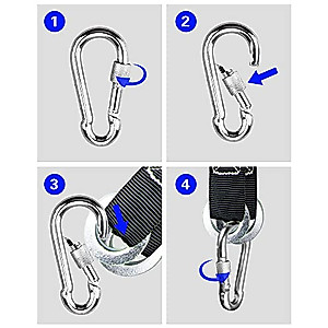 JMKIN Swing Tree Straps,Tree Swing Straps Hanging KKT,2pcs 19.68INCH Tree Straps with/ Safety Lock Snap Carabiner Hooks 2200lbs for Swing Hammocks Seat Pulley System Gym Equipment