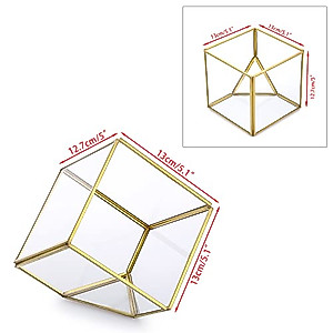 ELLDOO Gold Glass Coffee Pods Holder, Slanted Square Box Coffee Pod Organizer for K Cup Espresso, Tea Bags Sugar Packets Coffee Capsule Storage Holder for Kitchen Coffee Bar Office Desktop Counter