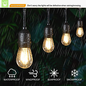 VISTERLITE LED S14 Low Voltage (DC 3V) Replacement Bulbs with E26 Base for Outdoor Solar String Lights, 15 Pack, Clear