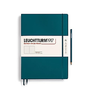 LEUCHTTURM1917 - Notebook Hardcover Master Classic A4+ - 235 Numbered Pages for Writing and Journaling (Pacific Green, Dotted)