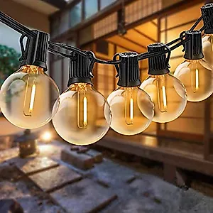Quntis LED Outdoor String Lights - Waterproof 32FT G40 Globe String Lights with 30+3 Bulbs Patio String Lights Hanging for Backyard Garden Porch Bistro Wedding Party Christmas, UL Listed, Warm White
