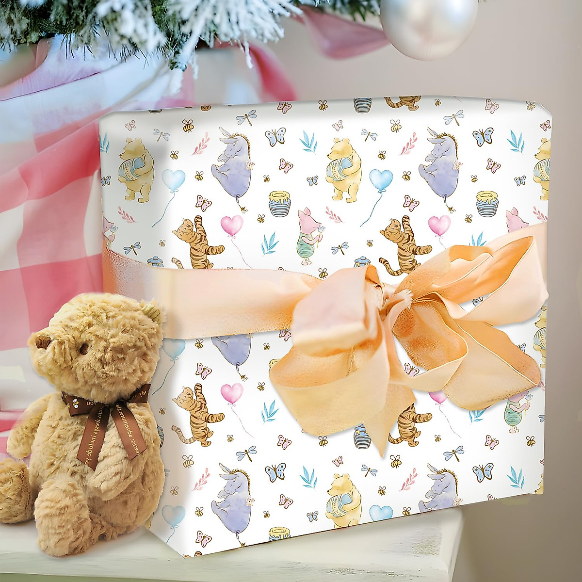 CORODER Winnie Wrapping Paper For Birthdays Party Decoration Party Favors Party Supply DIY Crafts Gift(5 Pack, 29.5 x 19.7in)