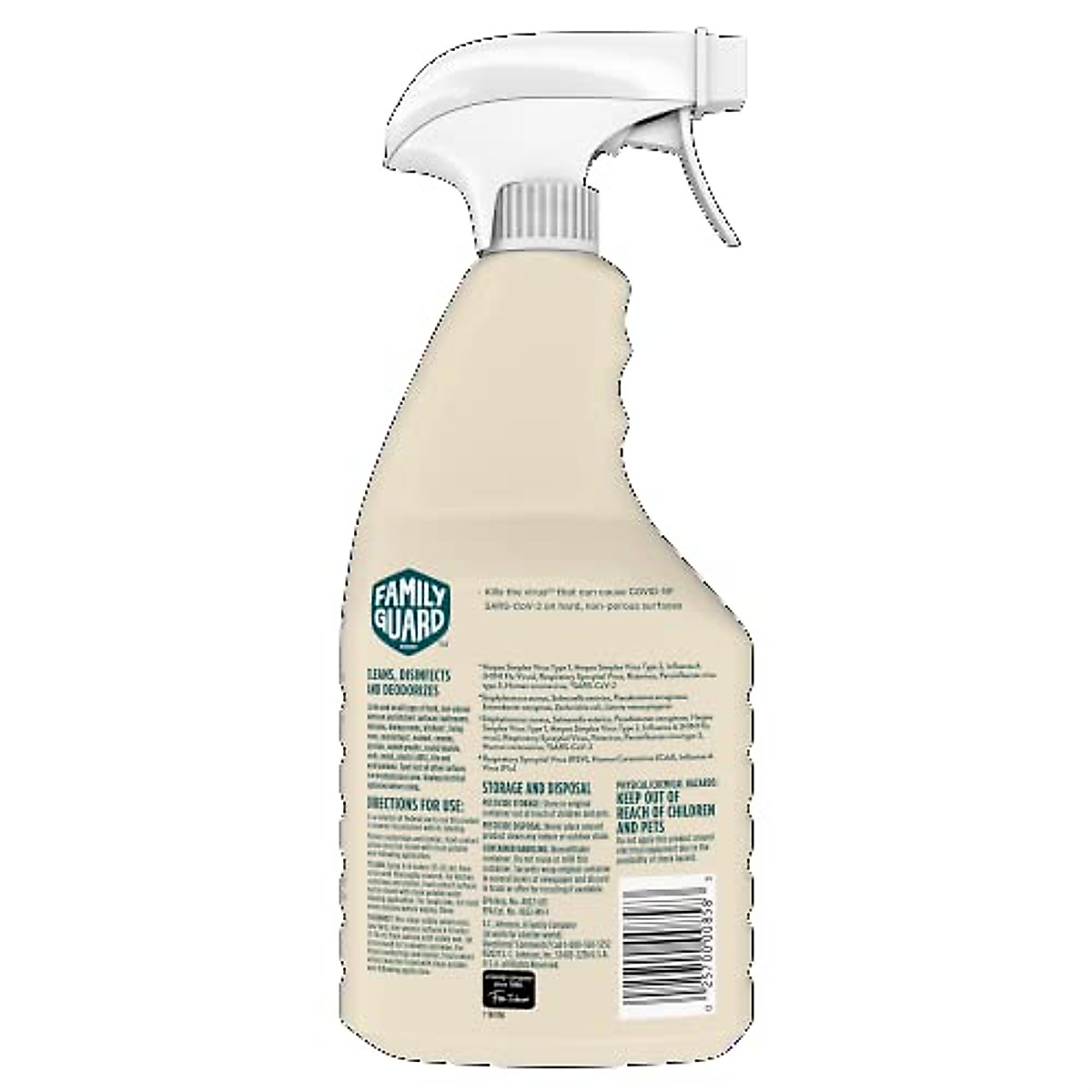 Family Guard Brand Disinfectant Spray Trigger & Multi Surface Cleaner, Antibacterial Spray, Expertly Formulated for Use In Homes with Children & Pets, Fresh Scent, 32 oz (Pack of 1)