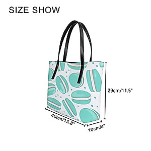 Fashionable women's handbag tote bag, Mint Macaroonprinted shoulder bag is light and durable