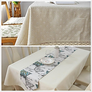 Linen Floral Fabric by The Yard - Upholstery Fabric by The Yard Sewing Fabric 62 Inch Width for Chairs Sofas Tablecloth Reupholstery DIY Projects - 1 Yard